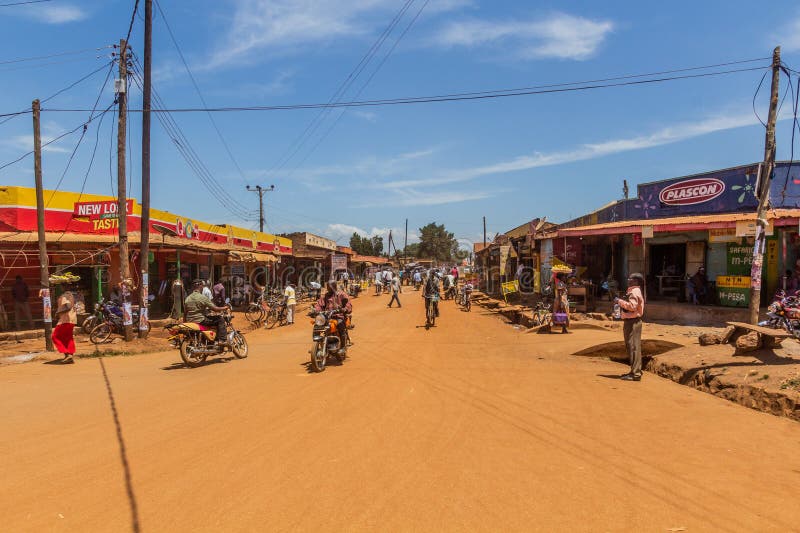 BUSIA, UGANDA - FEBRUARY 24, 2020: View of a Border Town Busia, Ugan ...