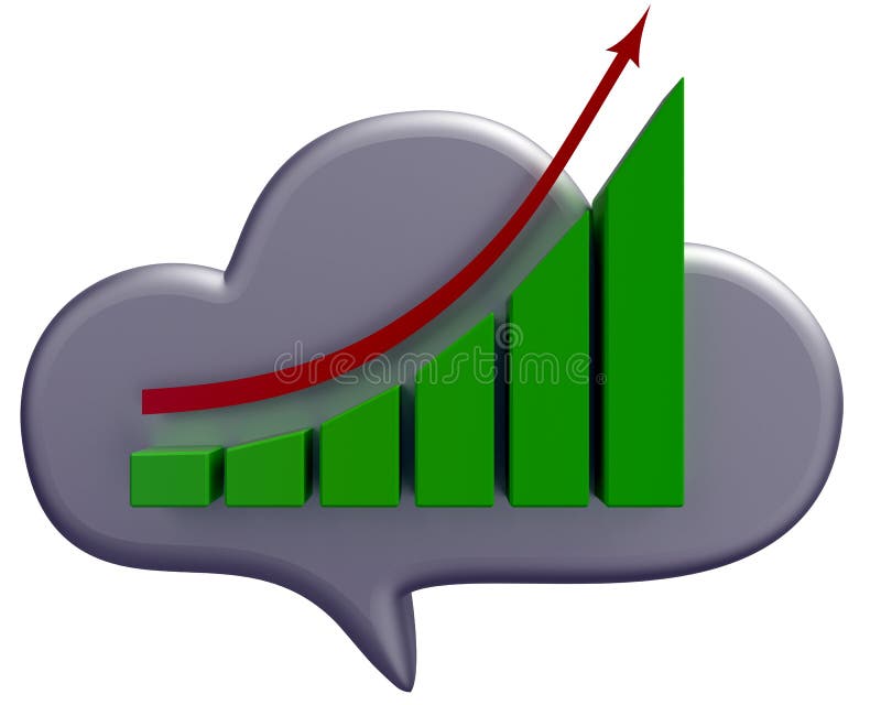 Business Cloud and Chart Icon Stock Illustration - Illustration of ...