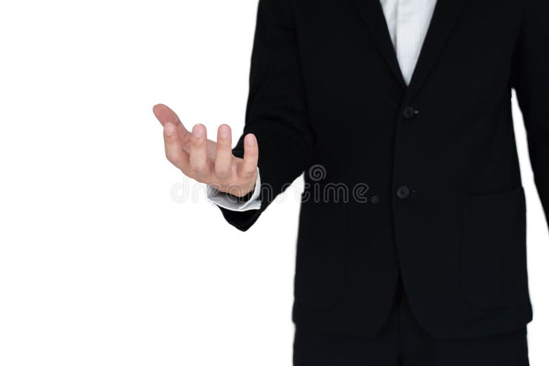 Businees Man with Hand Action Isolate Stock Image - Image of decision ...