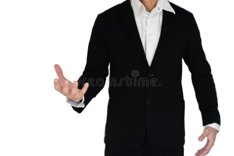 Businees Man with Hand Action Isolate Stock Photo - Image of success ...