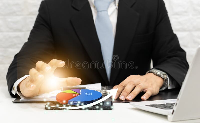 Busines Using Tablet Analyzing Sales Data Digital Marketing and ...