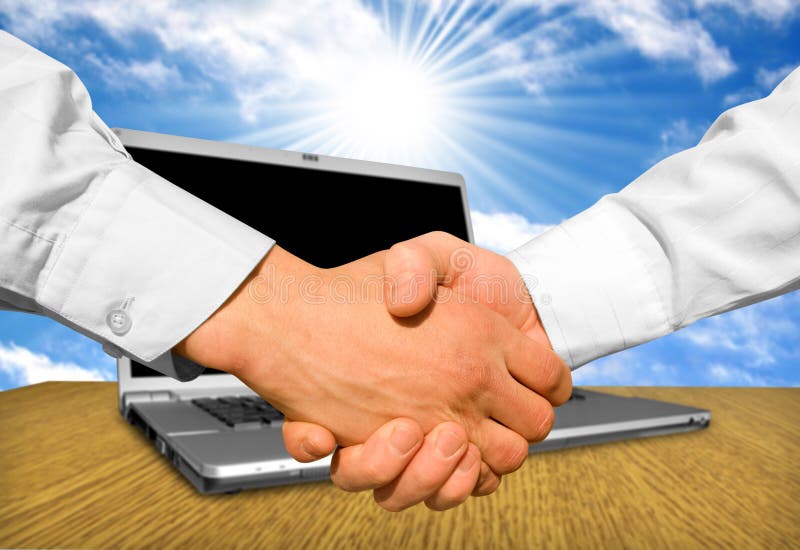 Computer Internet Business Handshake Stock Image - Image of buying ...