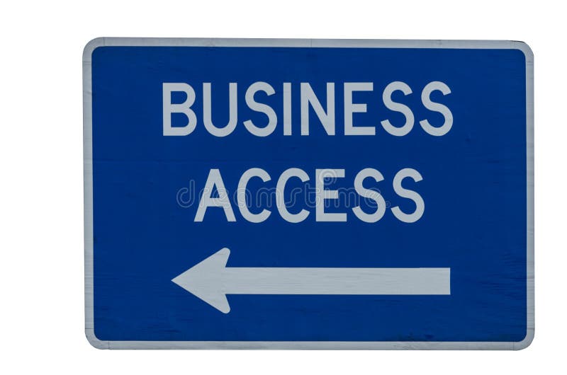 Business Access Road Directional Sign Stock Photo - Image: 25113270