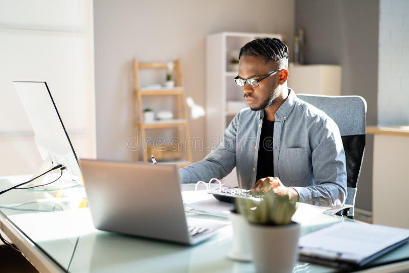 Business Accountant in Office Doing Accounting Stock Photo - Image of ...