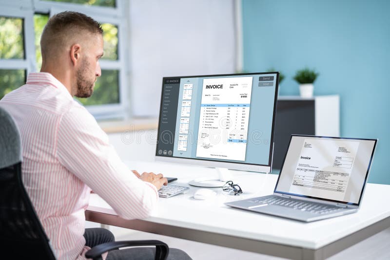 Business Accountant Using Electronic Bill Stock Image - Image of manage ...