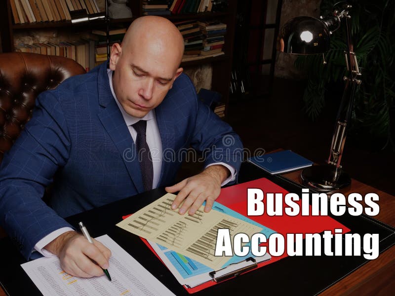 Business Accounting Sign on the Black Chalkboard Stock Photo - Image of ...