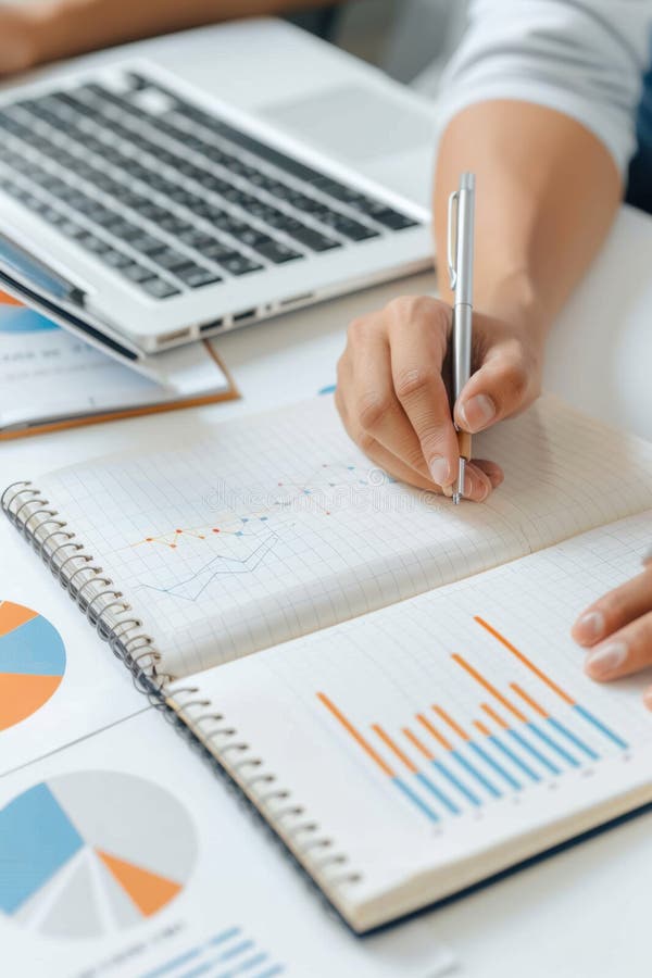 Business Achievement, a Close-up of a Business Professional Jotting ...