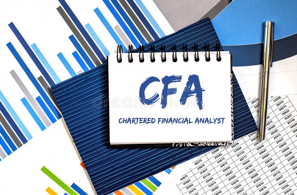 Business Acronym CFA - Chartered Financial Analyst. Text on Notebook ...