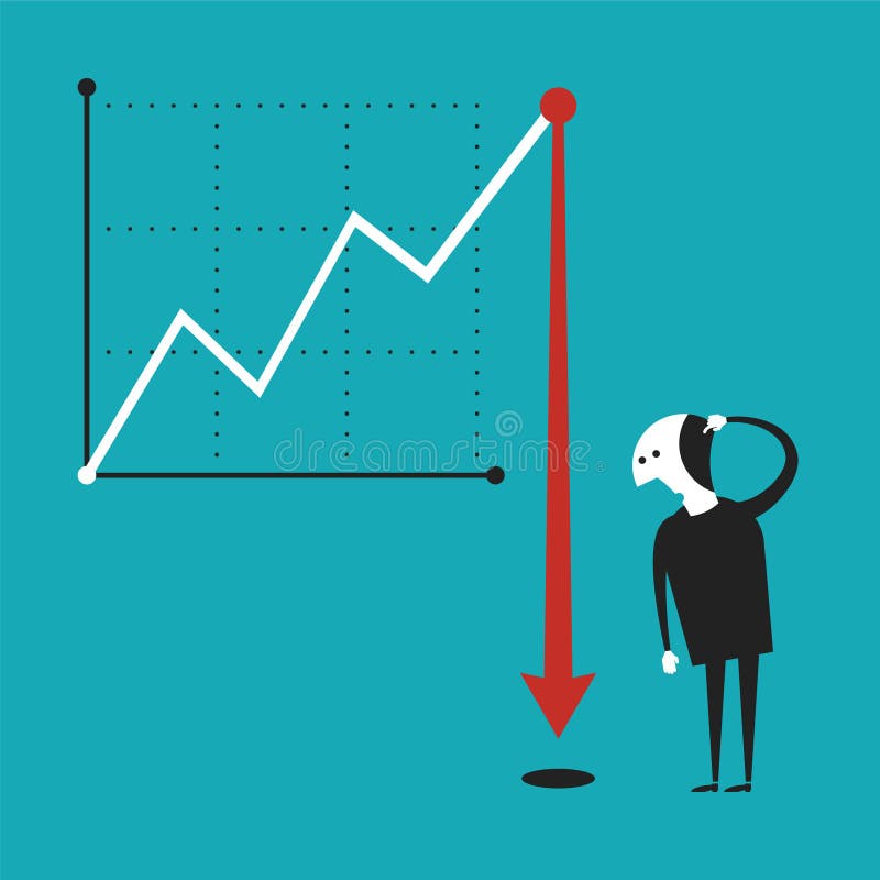 Business Activity Decline Vector Concept in Flat Cartoon Style Stock ...