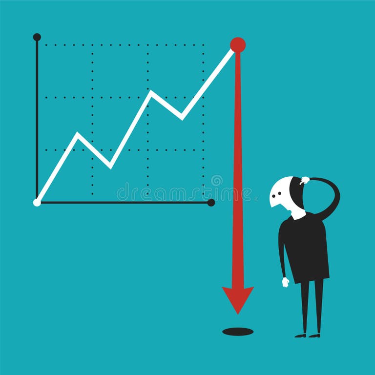 Business Activity Decline Vector Concept in Flat Cartoon Style Stock ...