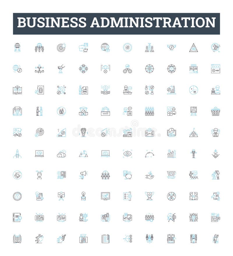 Business Administration Vector Line Icons Set. Management, Planning ...