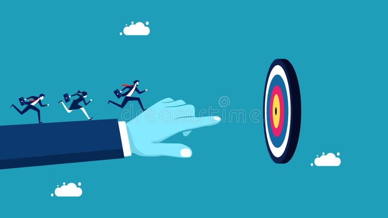 Business Advice. Businessman Running on the Big Finger Pointing at the ...