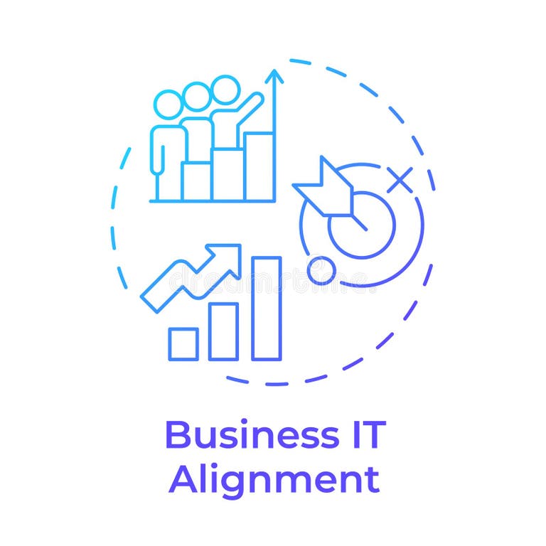 Business it Alignment Blue Gradient Concept Icon Stock Vector ...