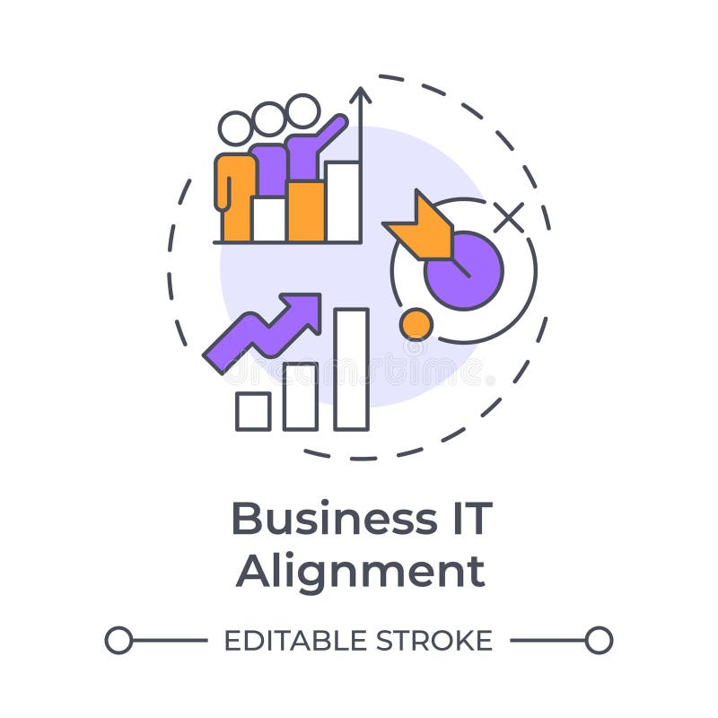Business it Alignment Multi Color Concept Icon Stock Illustration ...