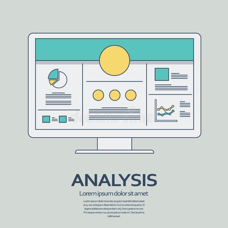Business Analysis Symbol With Magnifying Glass Icon And Chart. Stock ...