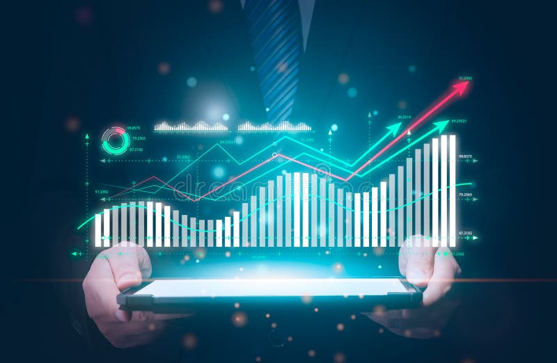 Business Analysis Chart of Profit Data Icon Technology Showing on ...