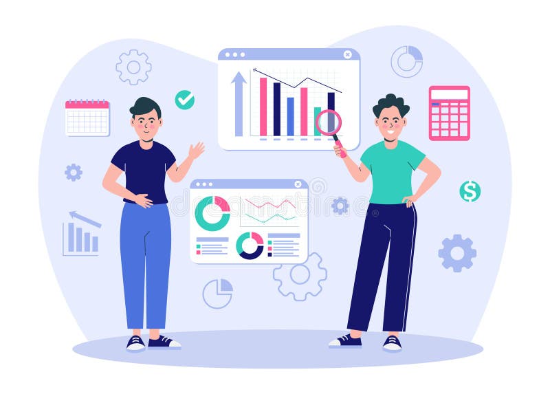 Business Analysis Composition Stock Illustration - Illustration of ...