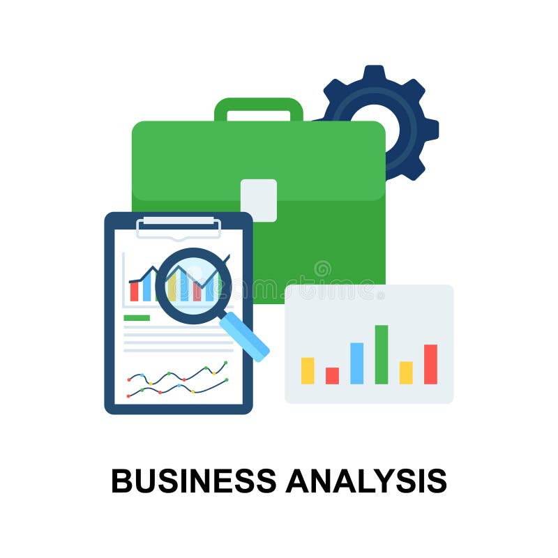 Business Analysis Concept Illustration in Trendy Flat Style Stock ...