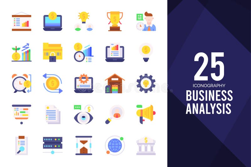25 Business Analysis Flat Icon Pack. Vector Illustration Stock Vector ...