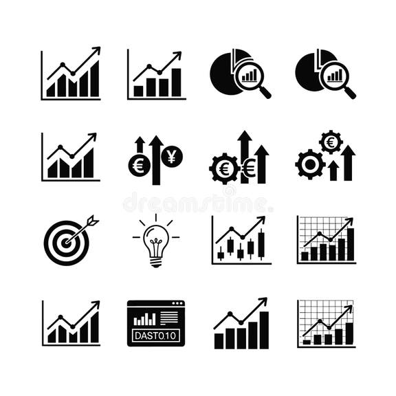 Business Analysis Icon Set, Data Visualization, Charts and Diagrams ...