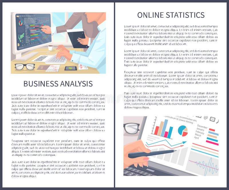 Business Analysis and Online Statistics Posters Stock Vector ...