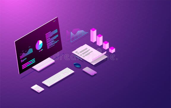 Business Analysis System on Computer Laptop and Graph Screen, Web ...