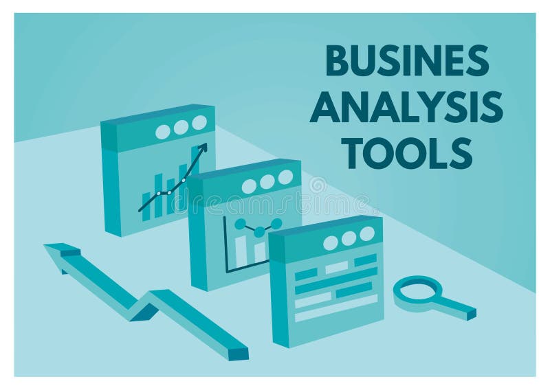 Business Analysis Tool for Web Banner. Data Analysis. Stock Vector ...