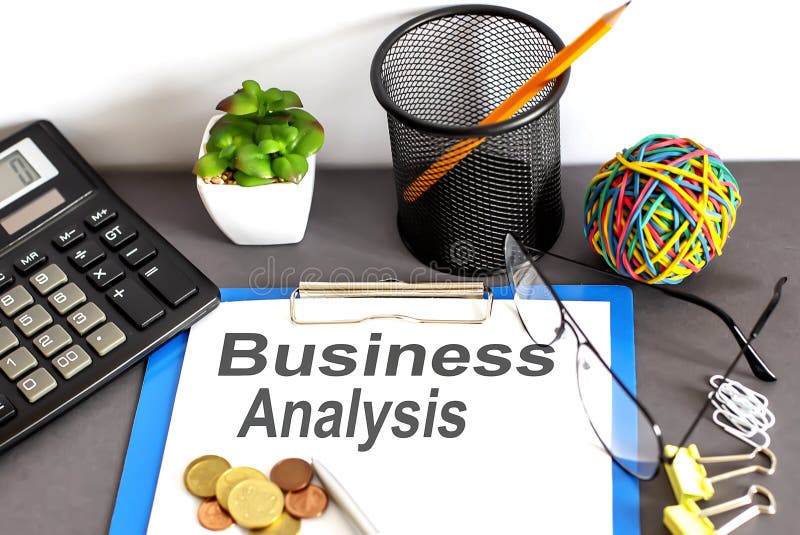 BUSINESS ANALYSIS Written on the Paper with Office Tools Stock Photo ...