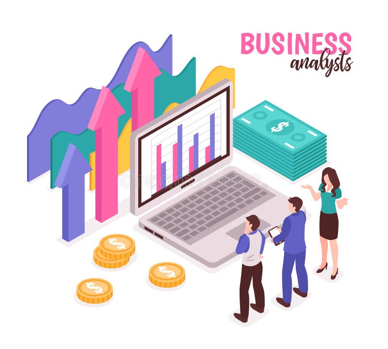 Business Analyst Isometric Flowchart Stock Vector - Illustration of ...