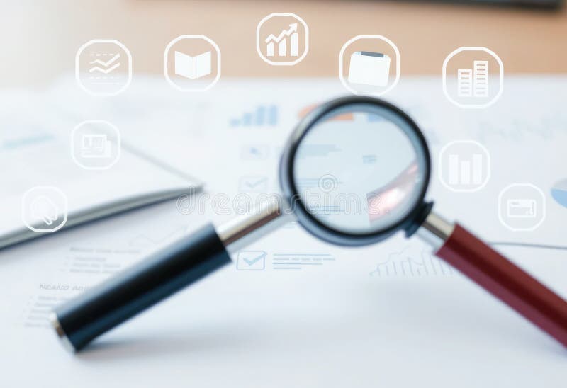 A Business Analyst a Document Using a Magnifying Glass Stock ...