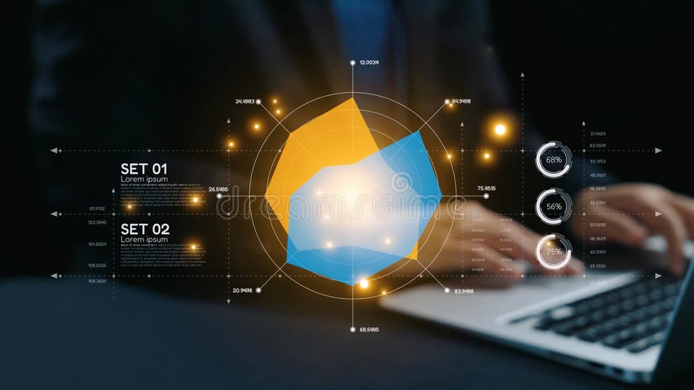 Business Analyst Working on Strategic Data Visualization with Geometric ...