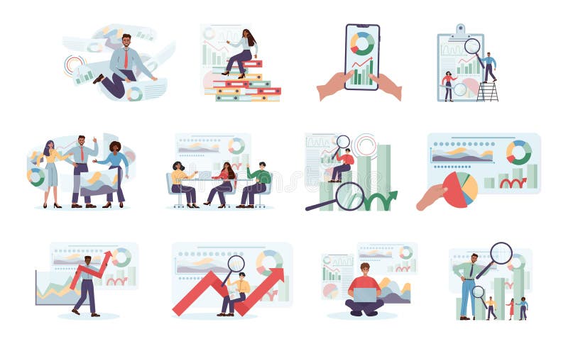 Business Analyst Set. Financial Operation Optimization, Strategy ...