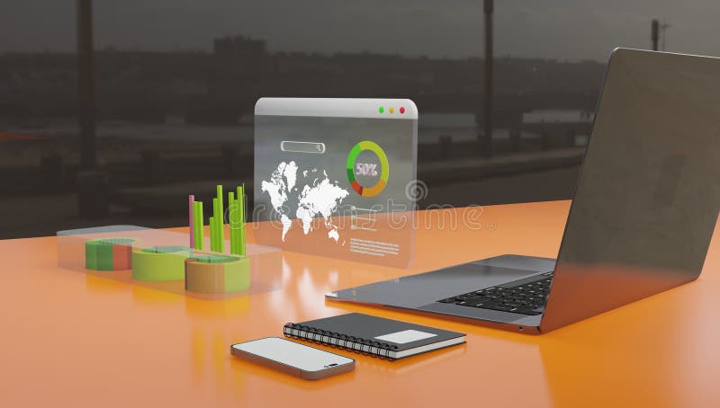 Business Analyst Using Computer And Dashboard For Data Analysis And Management System With Kpi