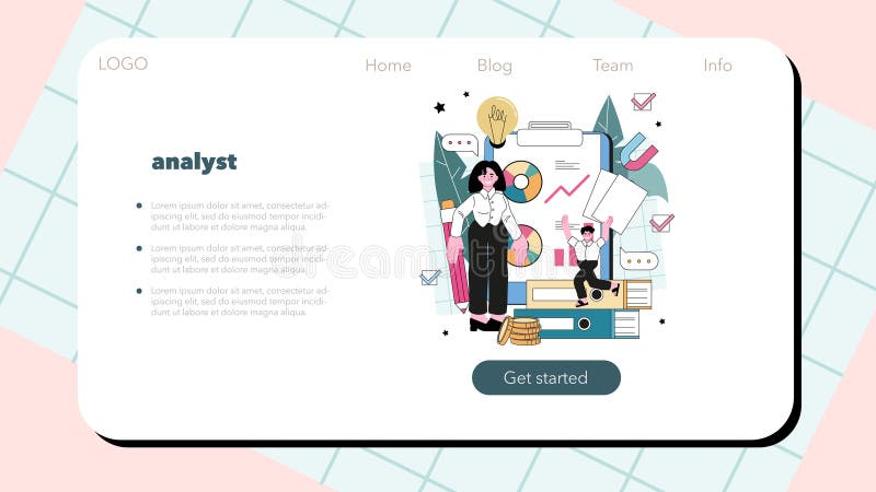 Business Analyst Web Banner or Landing Page. Financial Operation Stock ...
