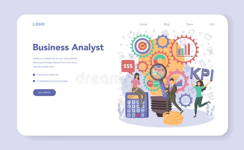 Business Analyst Web Banner or Landing Page. Financial Operation Stock ...