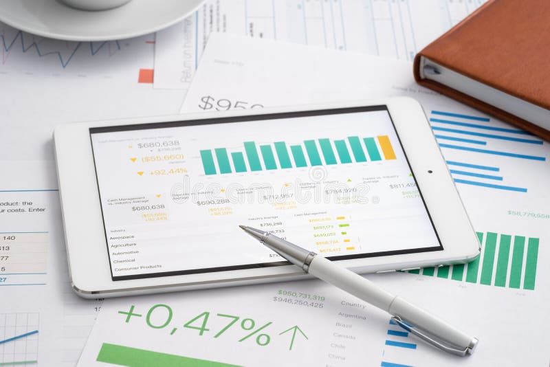 Businessman Working with Excel Project Dashboard Using Laptop ...