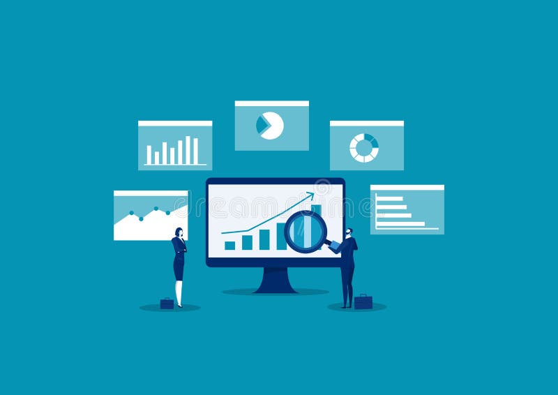 Business Analytical Data Experts Manage the Data.vector Illustrator ...