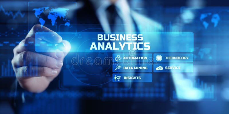 Business Analytics Big Data Analysis Technology Concept on VR Screen ...