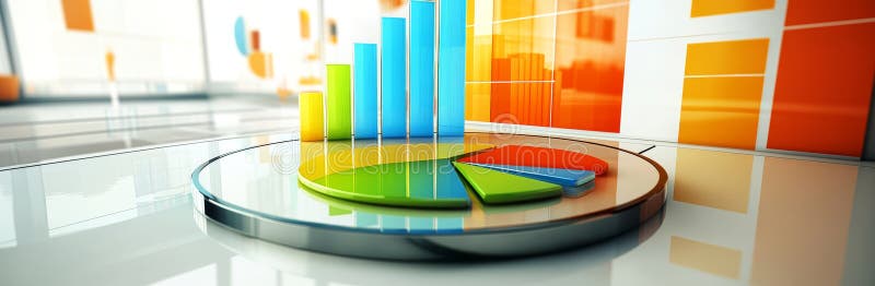 Business Analytics Charts and Graphs with a Blue Theme. Bar Graphs are ...