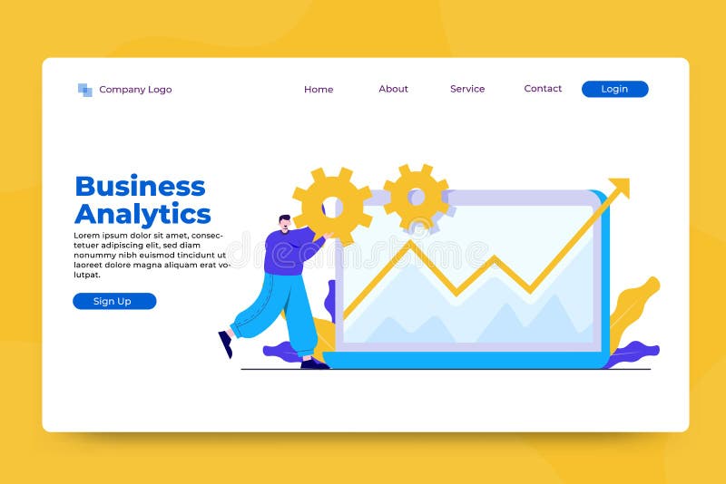 Business Analytics Concept Landing Page Template Stock Vector ...