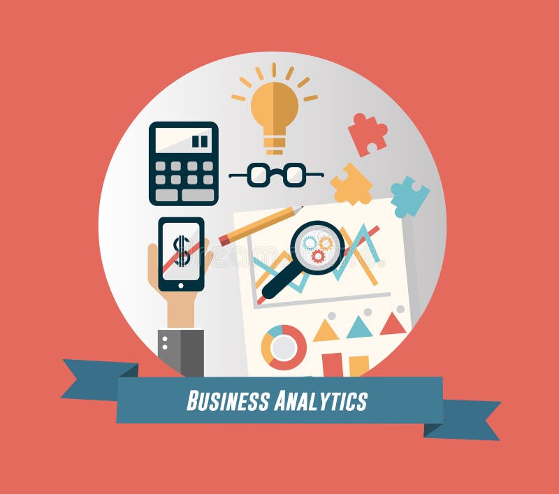 Business Analytics Concept Vector with Banner and Text Stock Vector ...