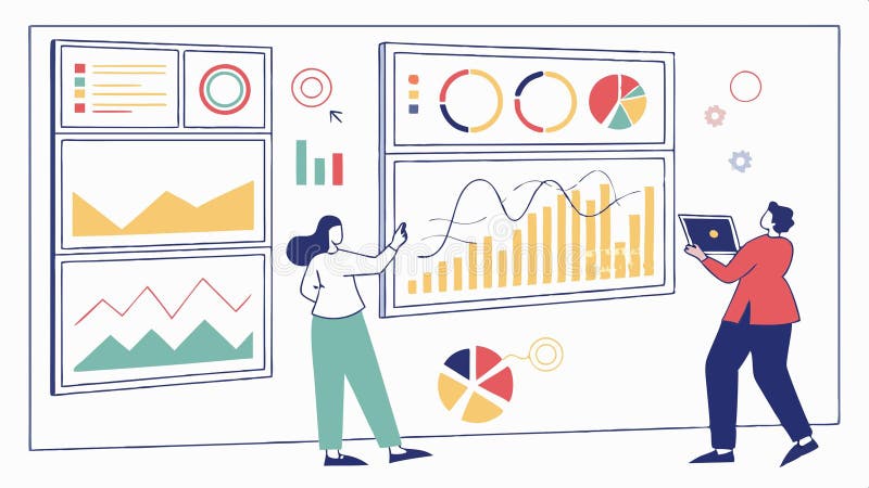 Business Analytics Dashboard, Data Visualization, Business Intelligence and Data Analysis Vector ...