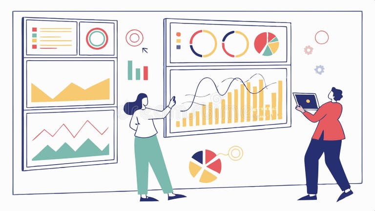 Business Analytics Dashboard, Data Visualization, Business Intelligence and Data Analysis Vector ...