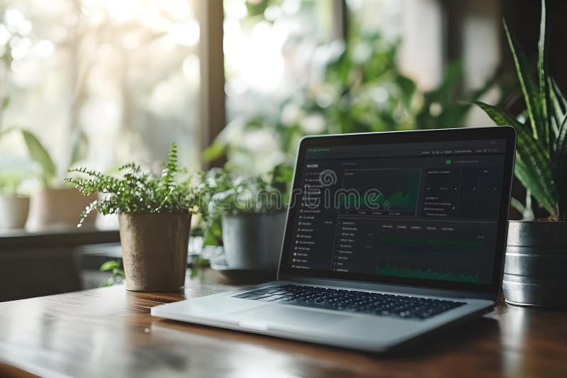 Business Analytics Dashboard on a Laptop in Natural Light Stock Photo ...