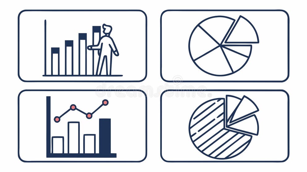 Business Analytics and Data Chart Icon Set for Reports, Vector Design ...