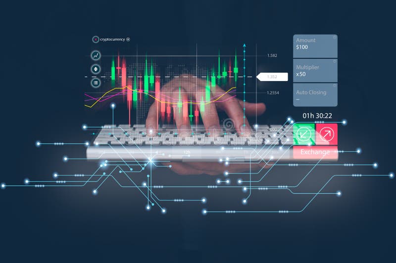 Business Analytics and Data Management System on Computer, Stock Photo ...