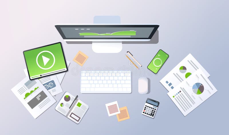 Pc Desktop Angle Stock Illustrations – 189 Pc Desktop Angle Stock ...