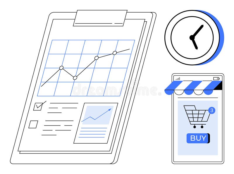 Business Analytics with E-commerce and Time Management Visual Elements ...