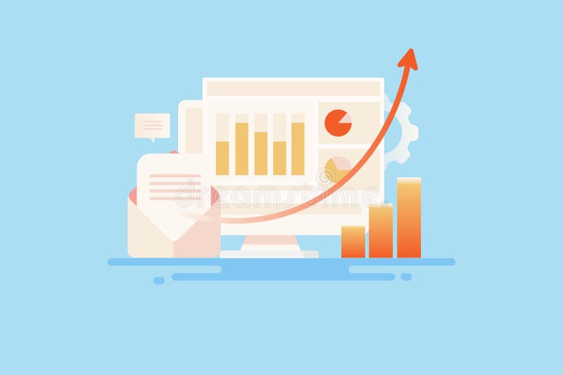 Business Analytics Graph and Arrow Increase Data on Dashboard Screen ...