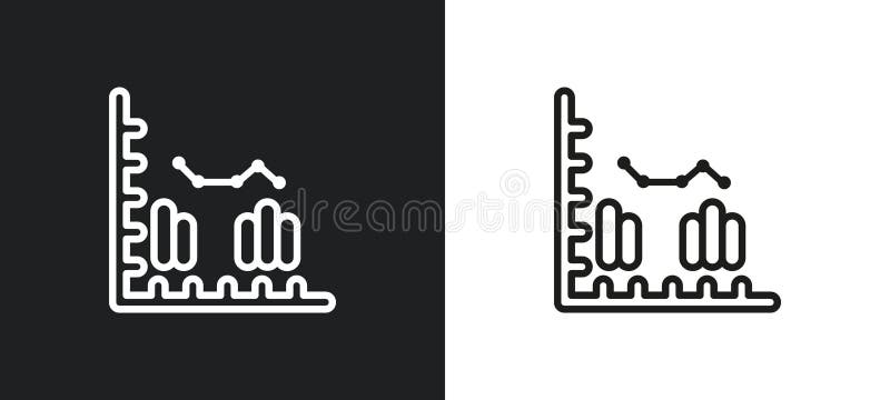 Business Analytics Graphics Outline Icon in White and Black Colors ...